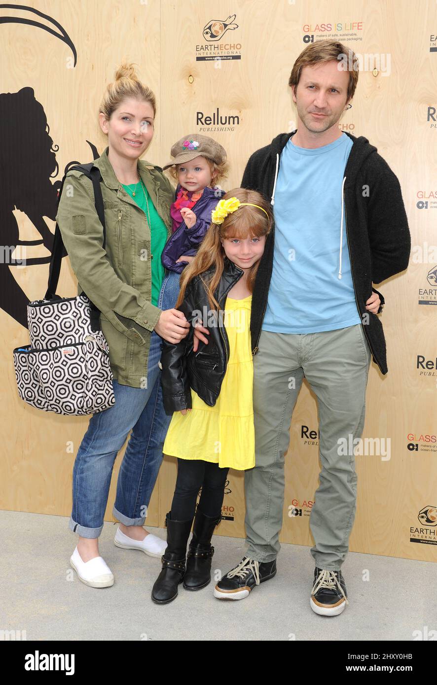 Breckin Meyer, wife Deborah Kaplan, daughters at "Last Night I Swam ...