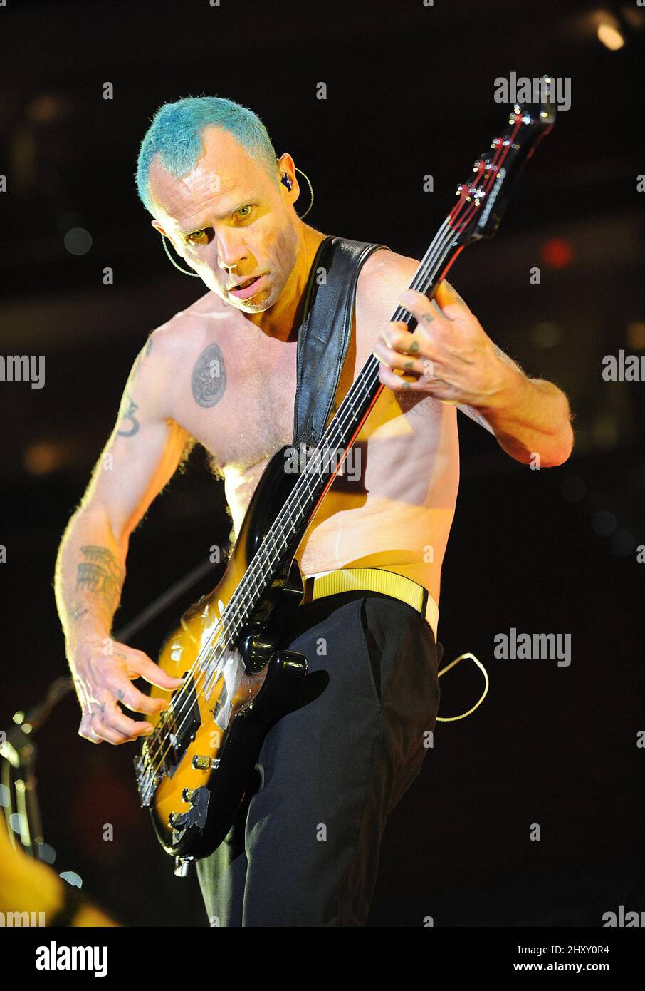 Flea Balzary of the Red Hot Chili Peppers during their 2012 tour at the ...