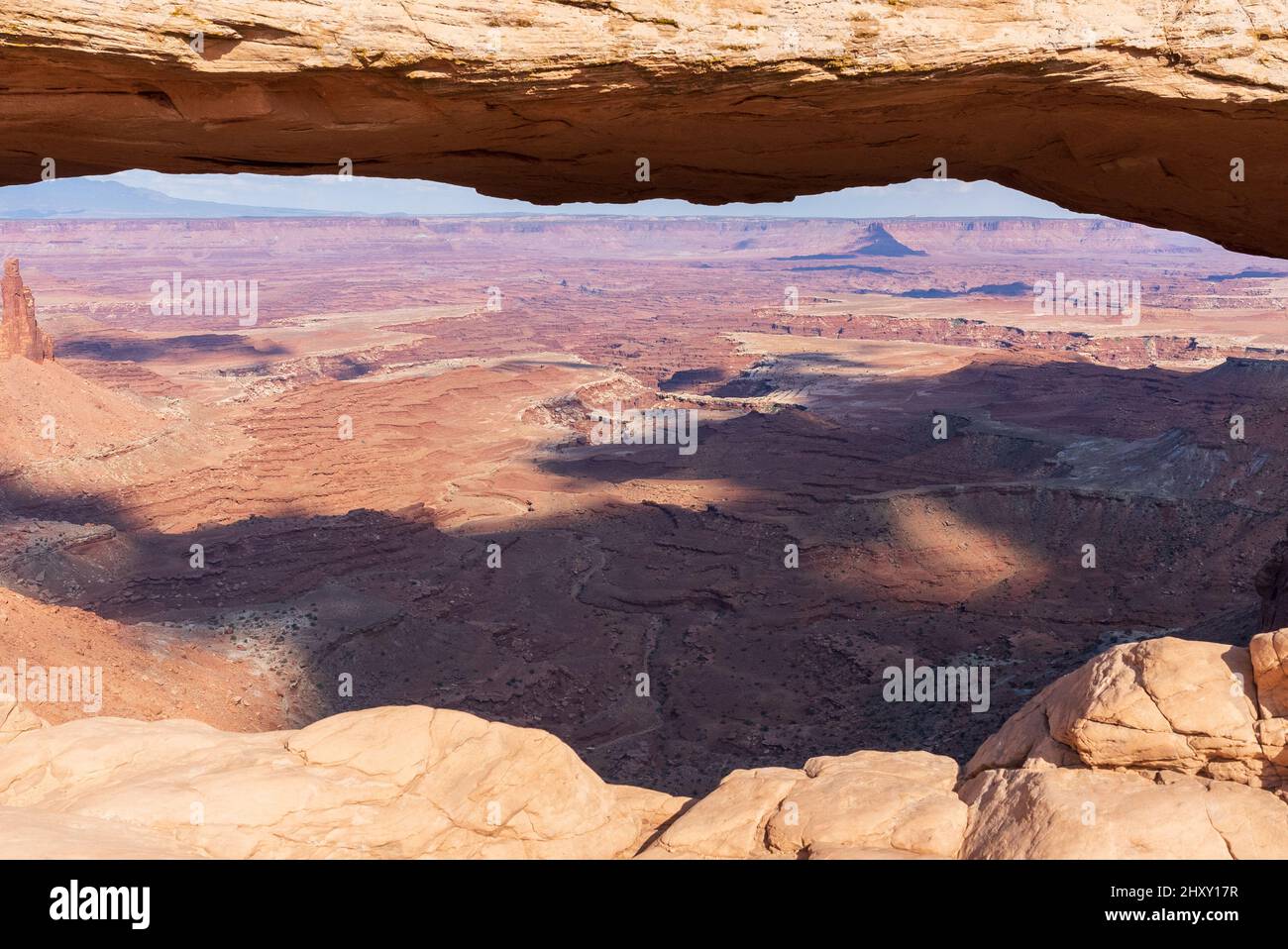 Natural view of the famous Mesa Arch in Canyonlands National Park in ...