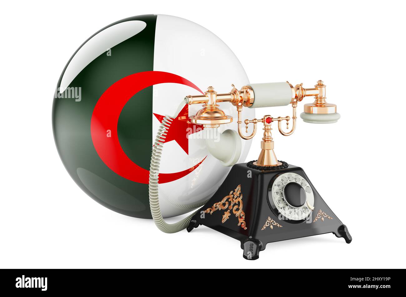 Phone with Algerian flag. Communication services in Algeria, concept ...