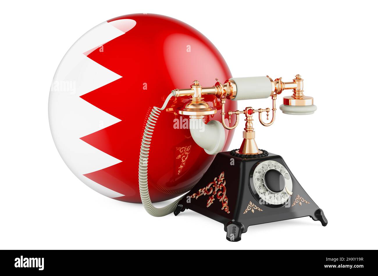 Phone with Bahraini flag. Communication services in Bahrain, concept ...