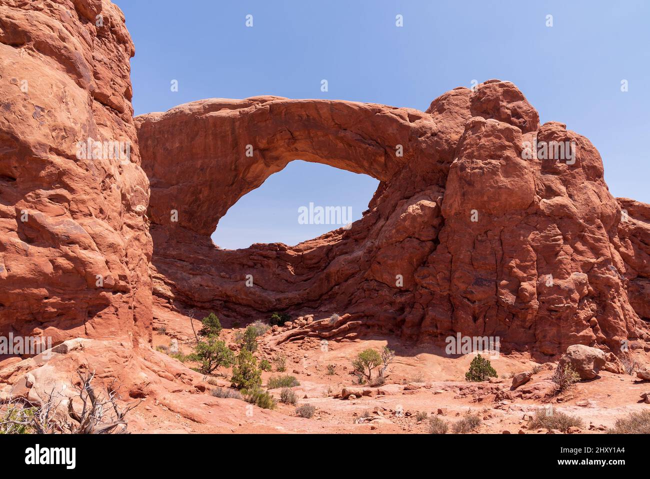 Natural view of the famous Mesa Arch in Canyonlands National Park in ...