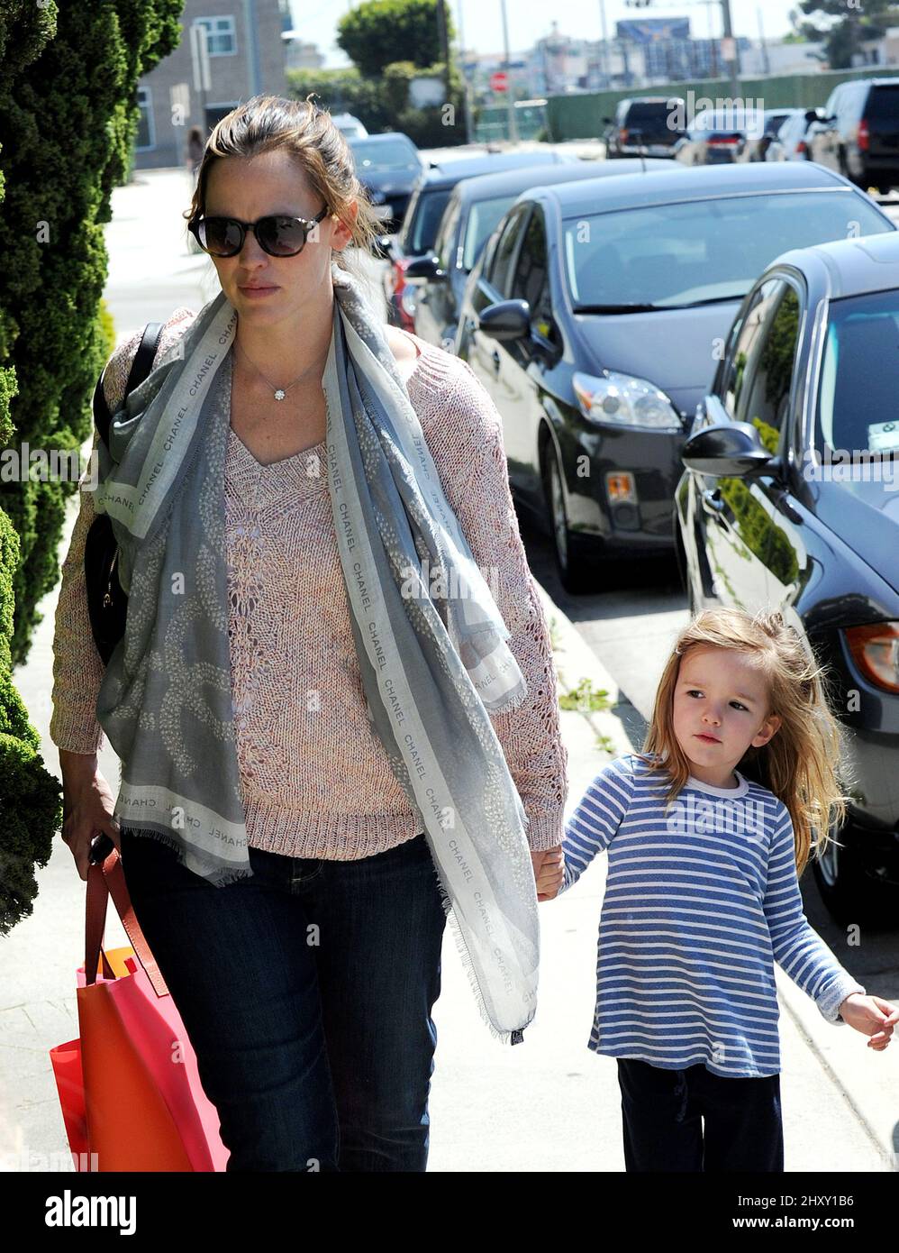 Jennifer Garner and daughter Seraphina is seen out and about in Santa ...