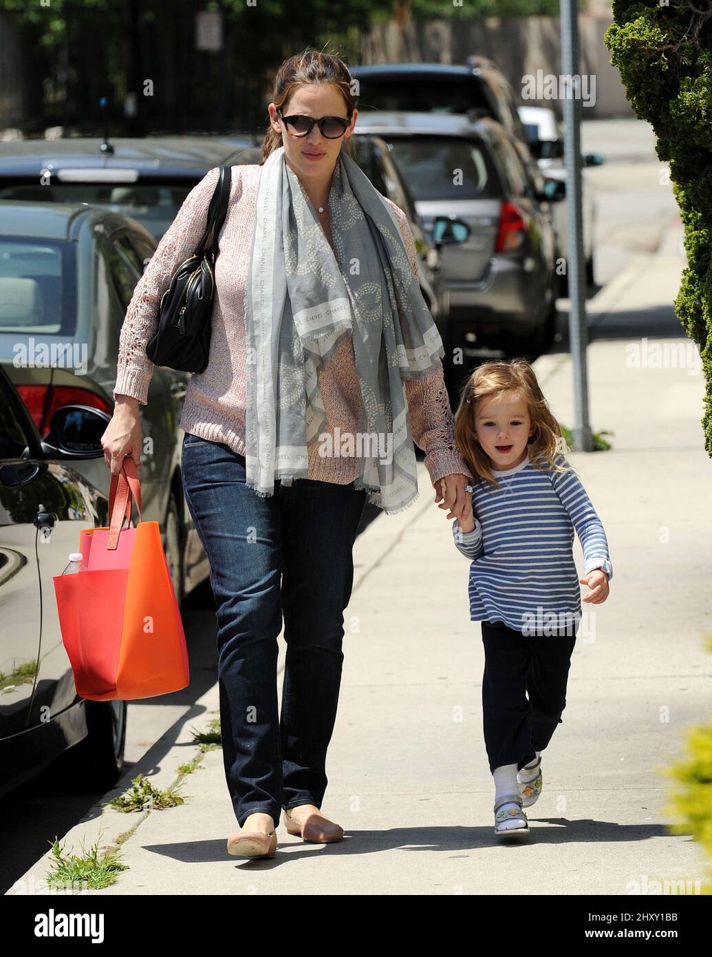 Jennifer Garner and daughter Seraphina is seen out and about in Santa ...