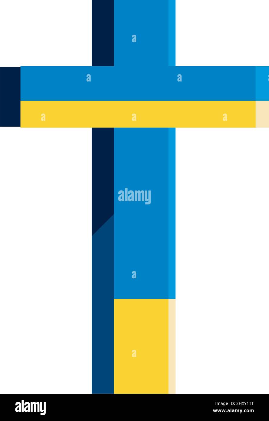 flat ukraine cross design Stock Vector Image & Art - Alamy