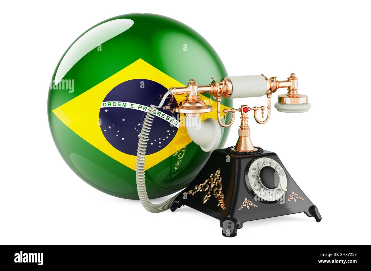 Phone with Brazilian flag. Communication services in Brazil, concept ...