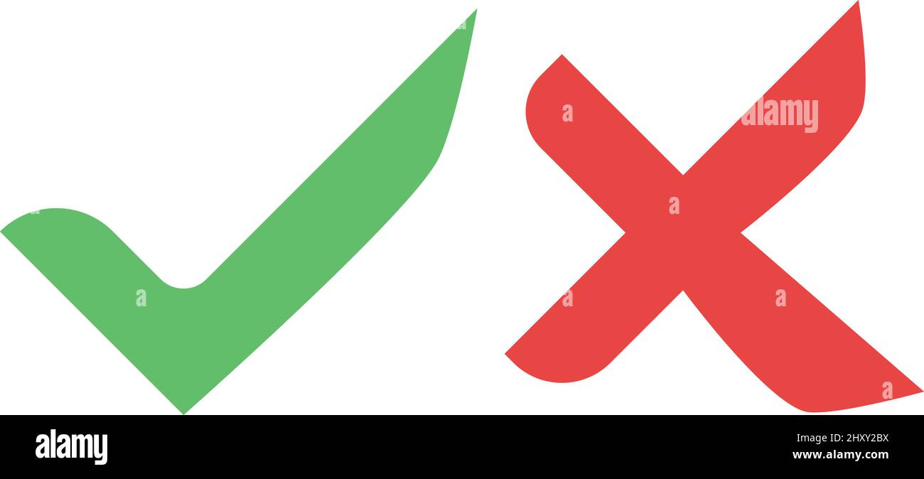 Check marks and cross marks. Represents success and failure, etc. Editable vector Stock Vector ...