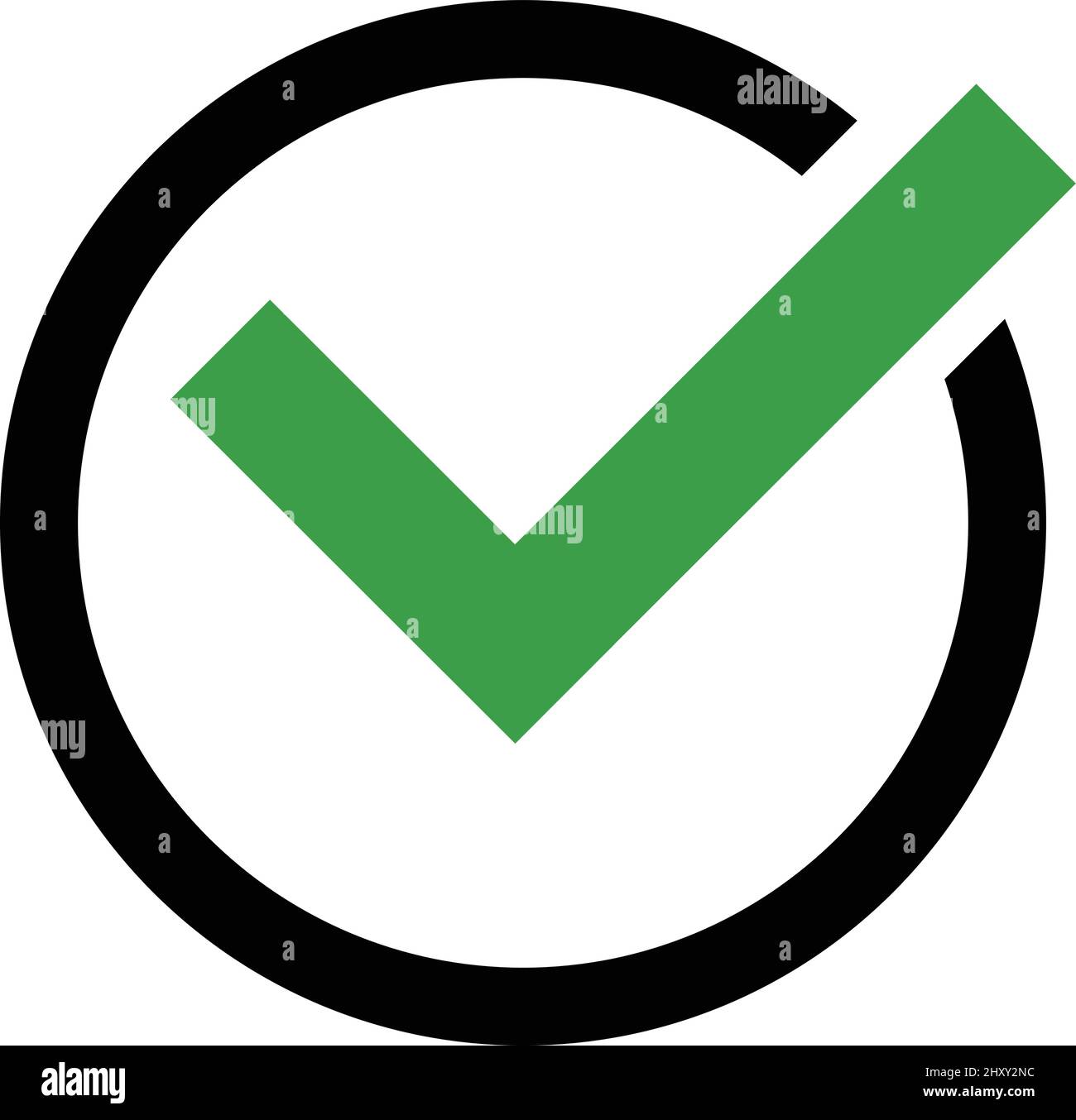 Green check mark icon. Round vector illustration. Editable vector Stock ...