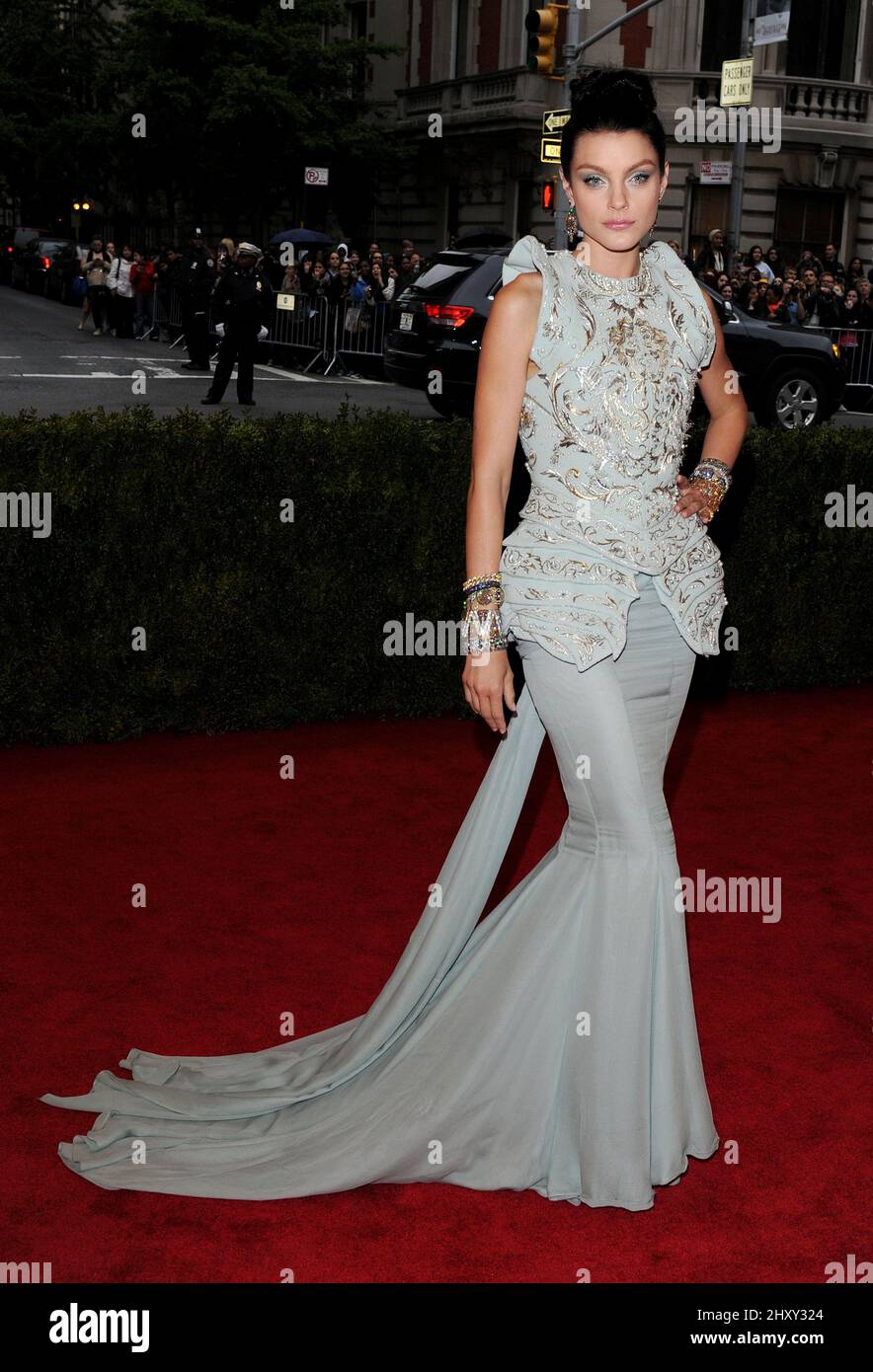 Jessica Stam arriving at the Costume Institute Benefit, held at the ...