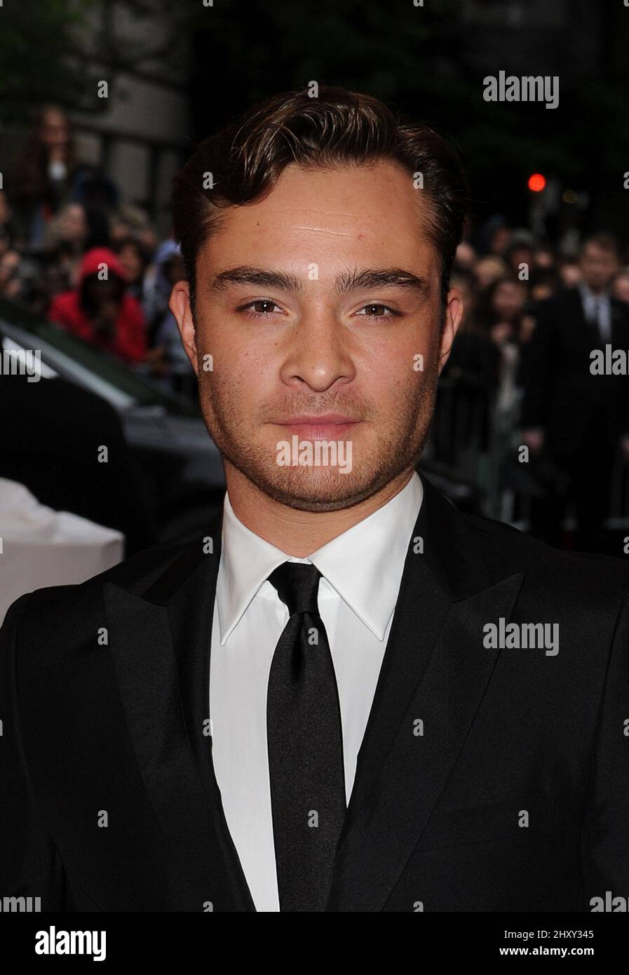 Ed Westwick arriving at the Costume Institute Benefit, held at the ...
