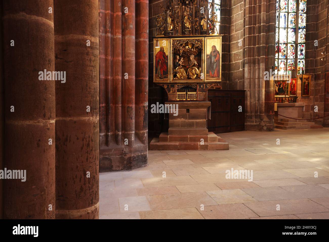 Kunst, Kirche, Gotik, Nürnberg, gotische Lorenzkirche in der City, in ...