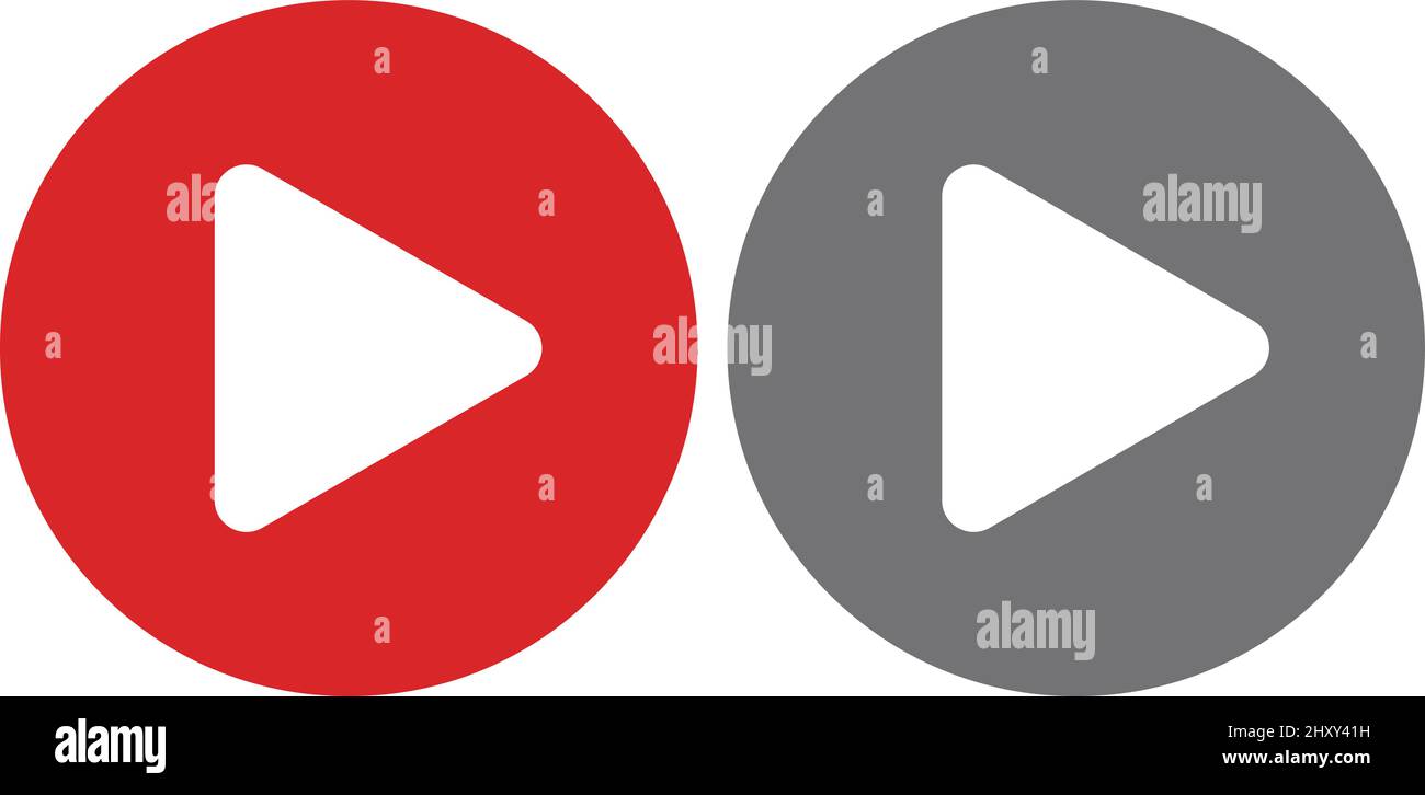 Cute play button. Used to play video and audio. Editable vector Stock ...