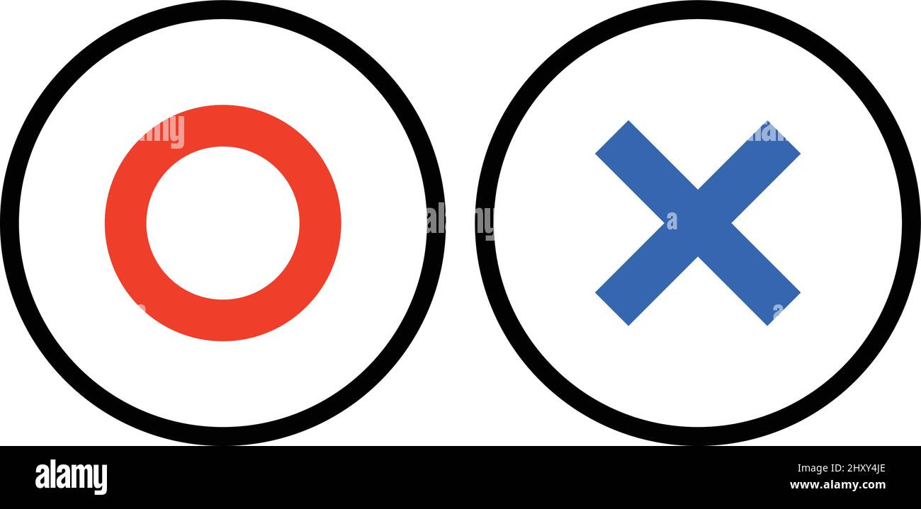Circle and cross mark icons. Simple vector illustration to represent ...
