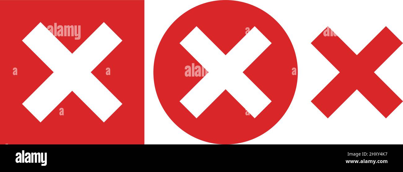 Set of cross mark icons in various styles. Editable vector Stock Vector ...