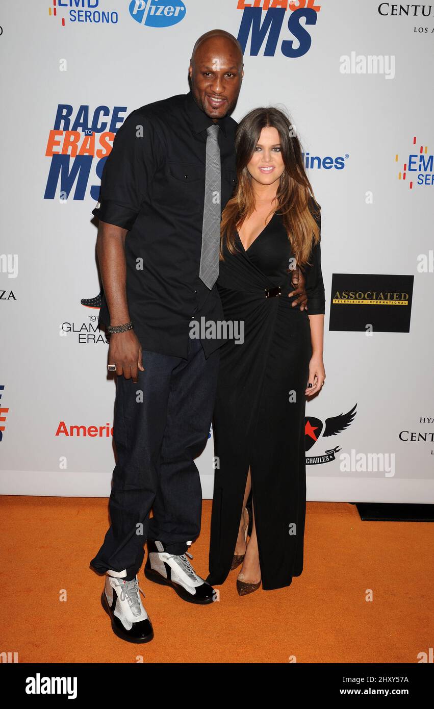 Lamar Odom and Khloe Kardashian at the 19th Annual Race To Erase MS ...