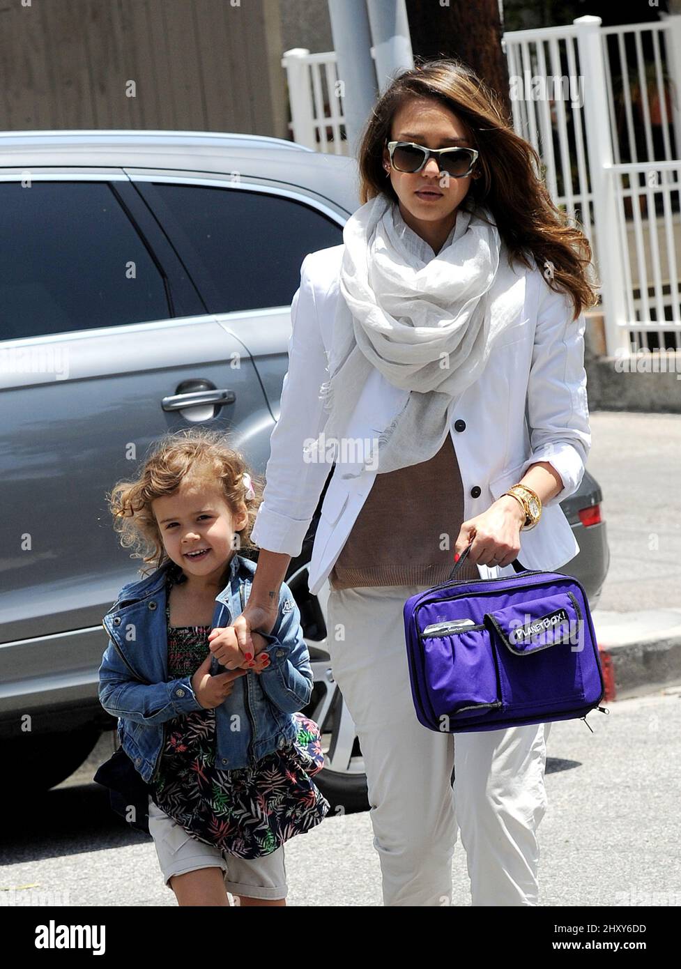 Jessica Alba and daughter Honor are seen out and about in Santa Monica ...