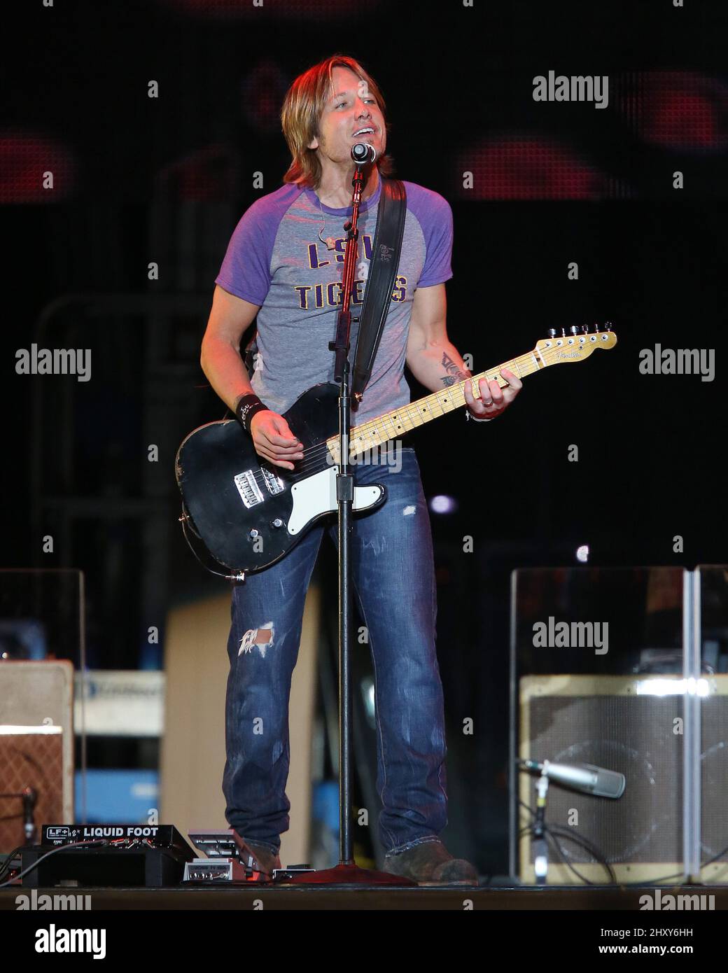 Keith Urban on stage during day 1 of the Bayou Country Superfest at the ...