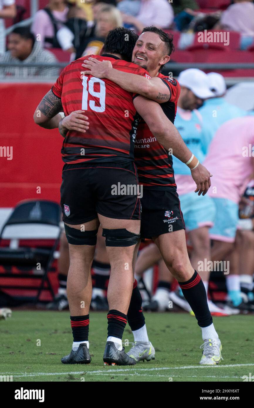 Utah Warriors flanker Bailey Wilson (7) celebrates a victory with ...