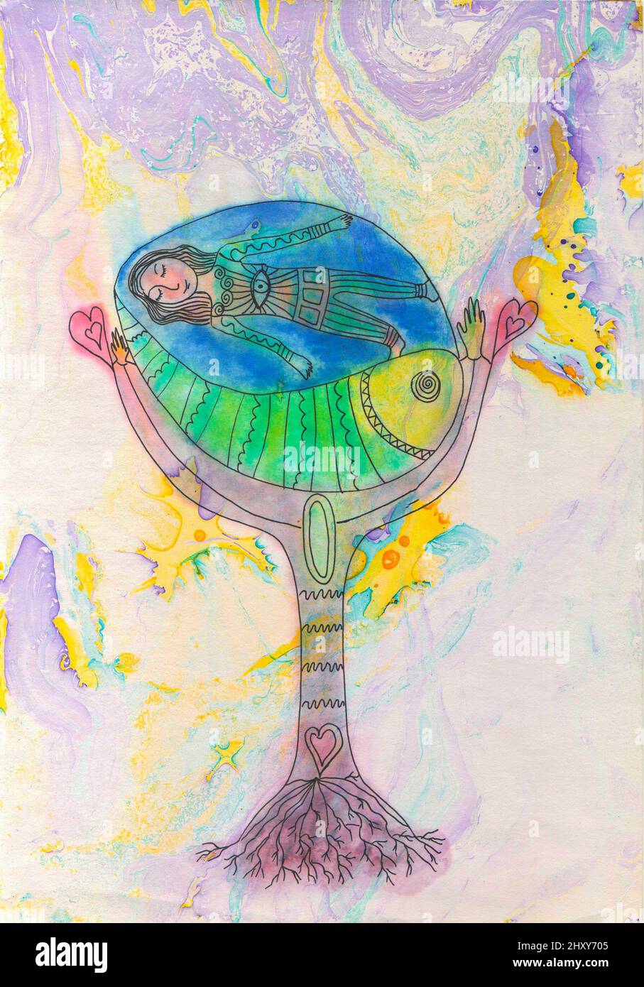 Abstract watercolor painting Stock Photo - Alamy