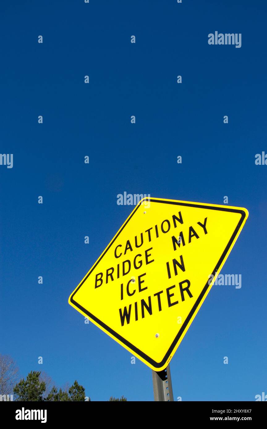 Freeway and road signs on the shoulder of the roadway bed Stock Photo ...