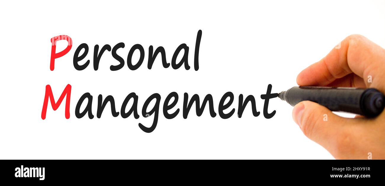 PM Personal management symbol. Concept words PM Personal management on ...