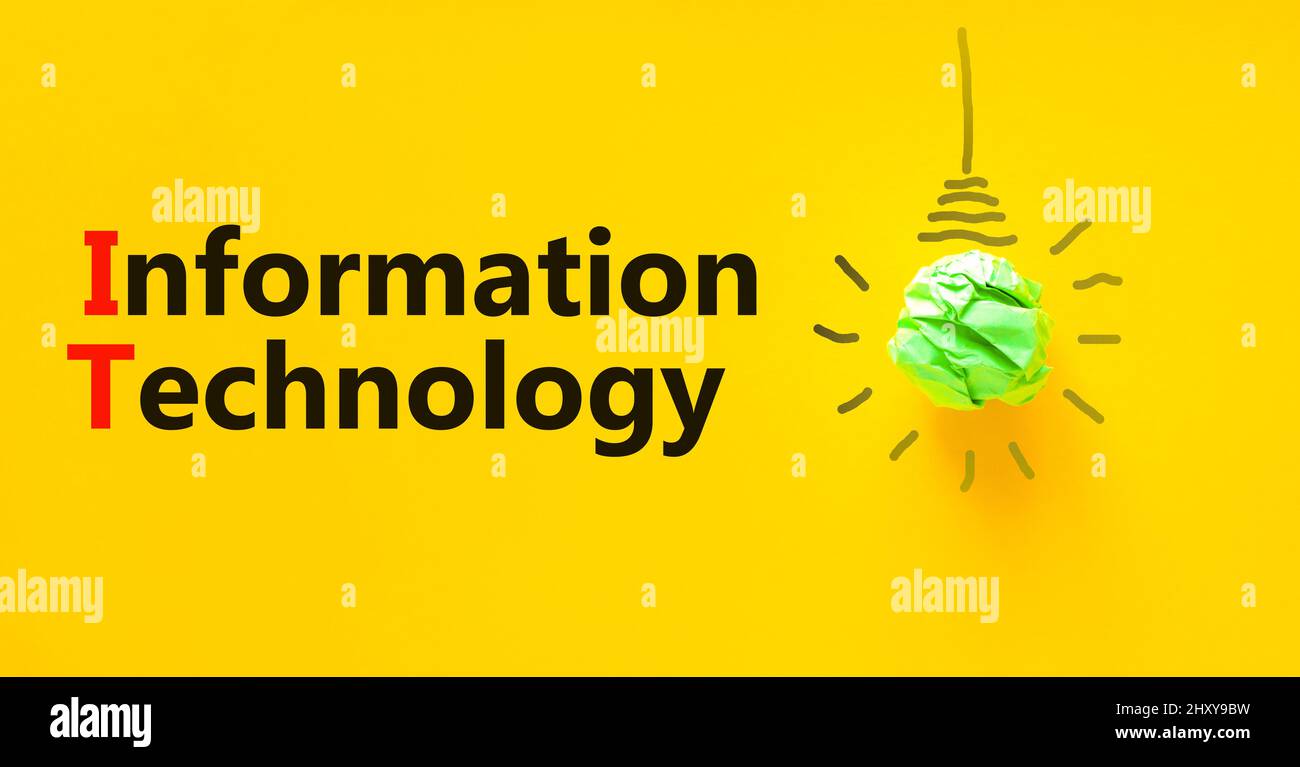 IT information technology symbol. Concept words IT information ...