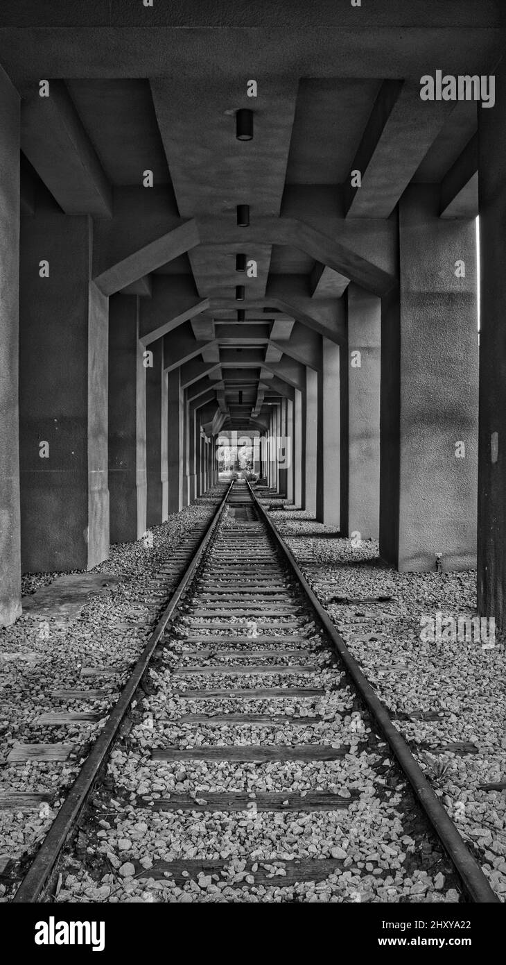 Railway bridge background Black and White Stock Photos & Images - Alamy
