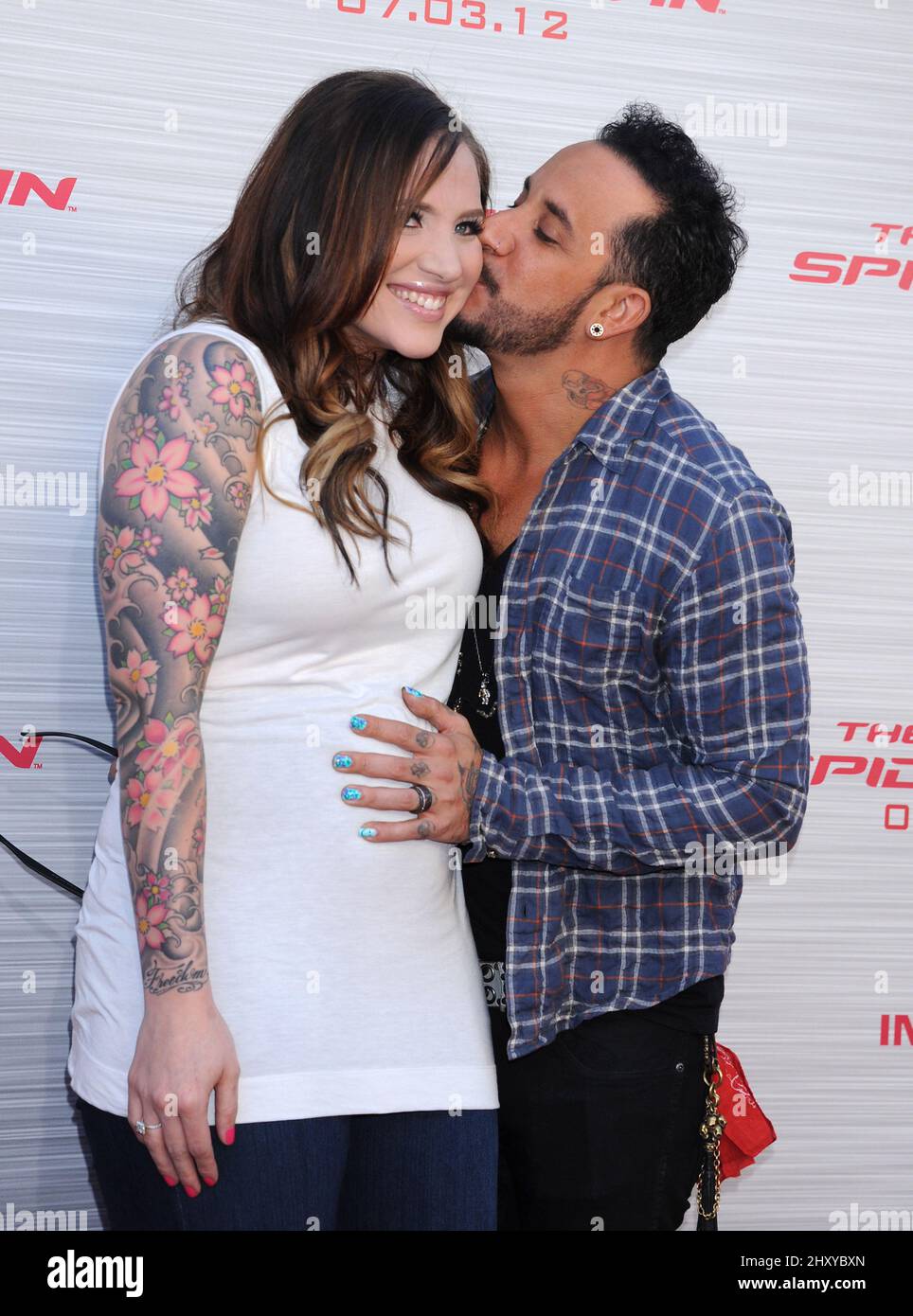 A. J. McLean and wife Rochelle "The Amazing Spider-Man" Los Angeles ...