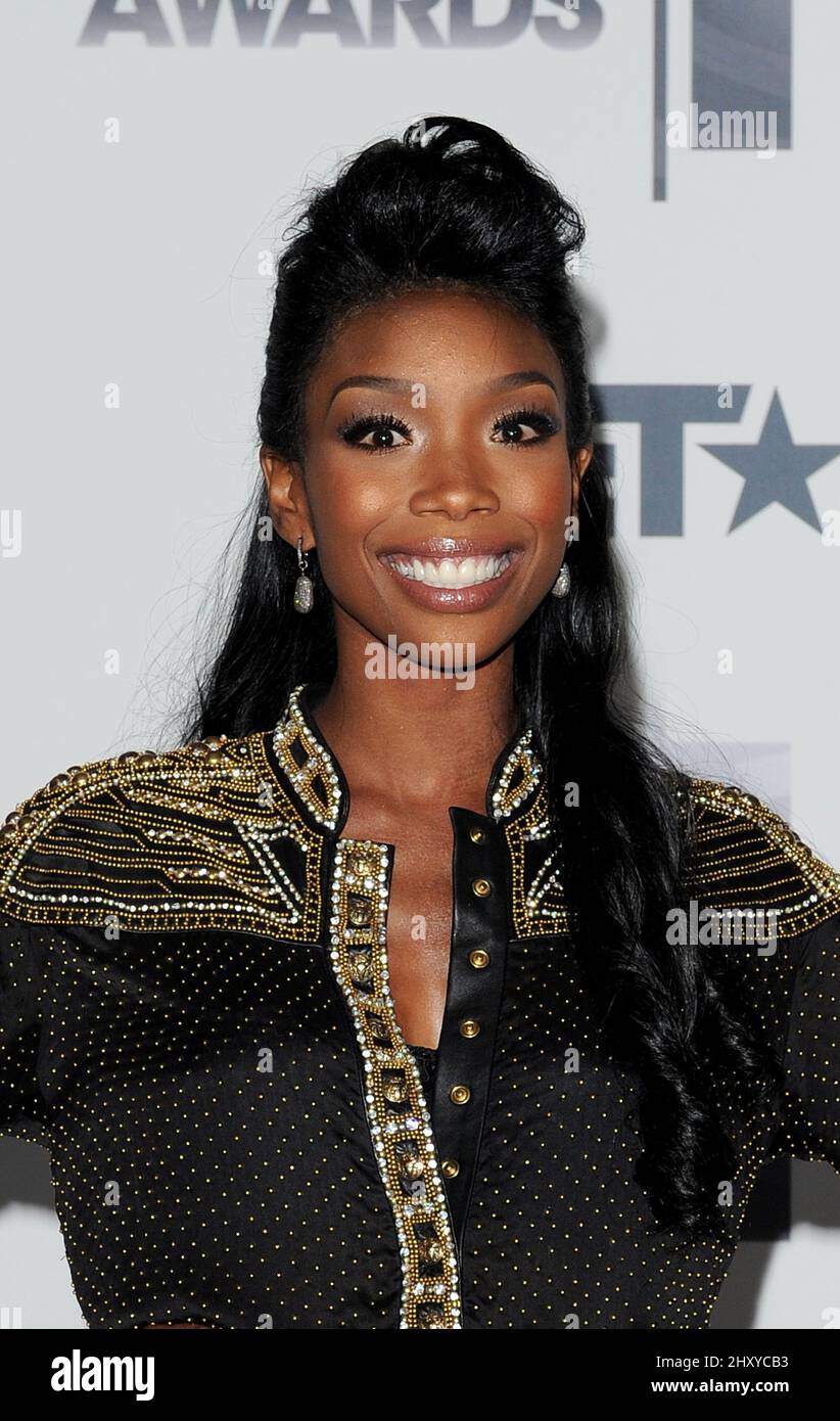 Brandy backstage at the BET Awards on Sunday, July 1, 2012, in Los ...