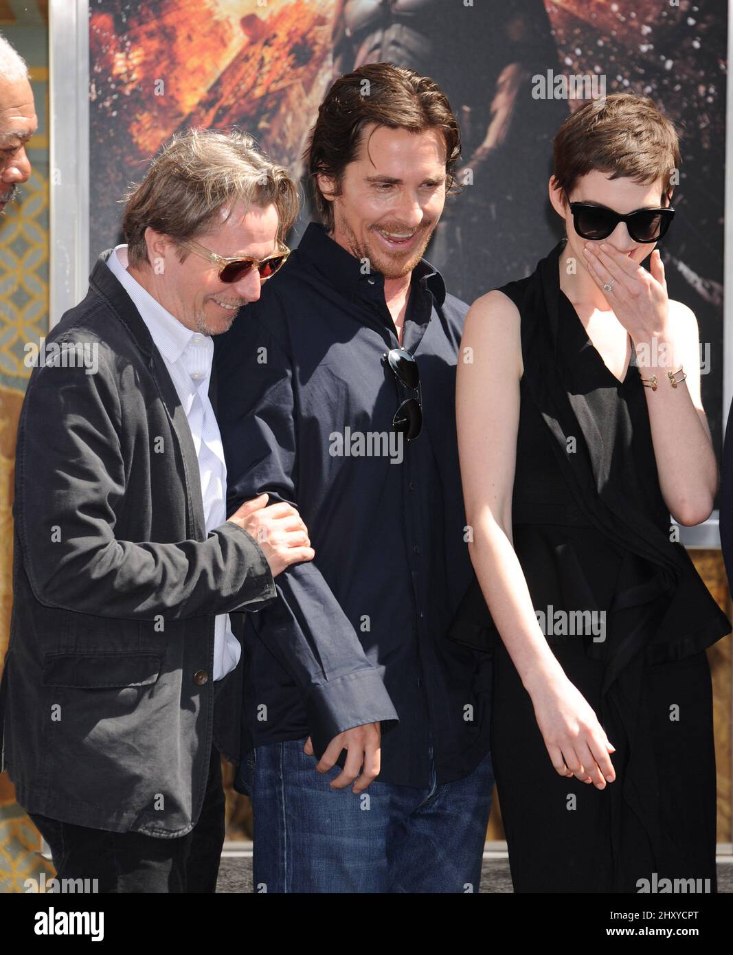 Gary Oldman, Christian Bale and Anne Hathaway attending Christopher ...