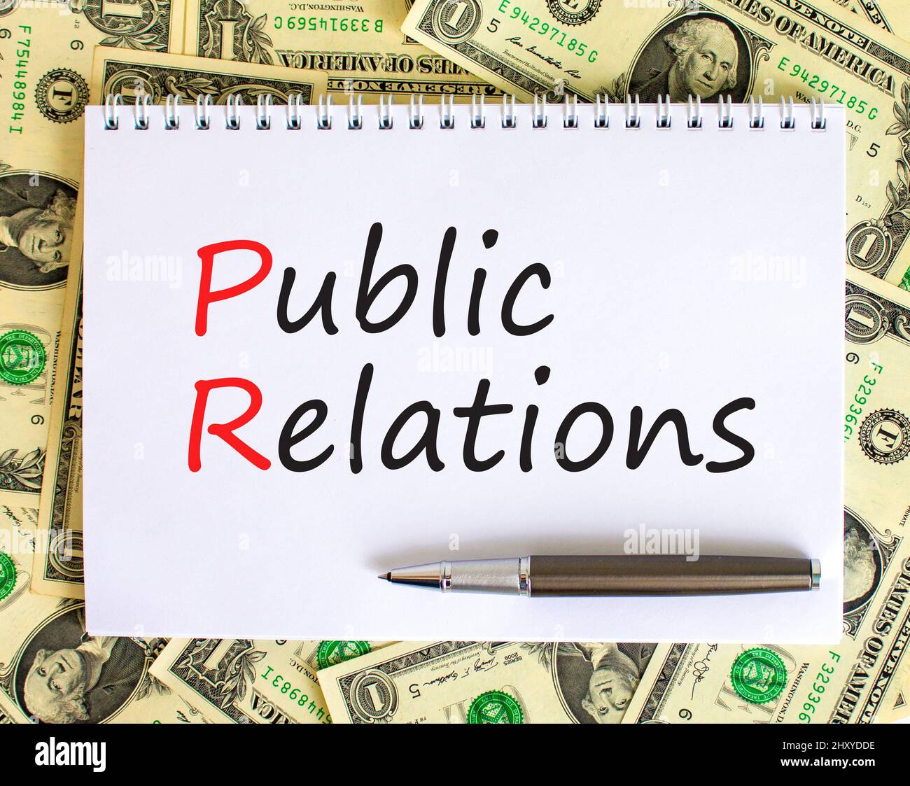 PR public relations symbol. Concept words PR public relations on white ...