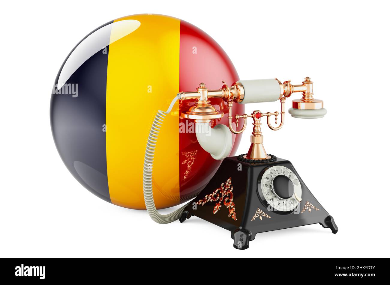 Phone with Chadian flag. Communication services in Chad, concept. 3D ...