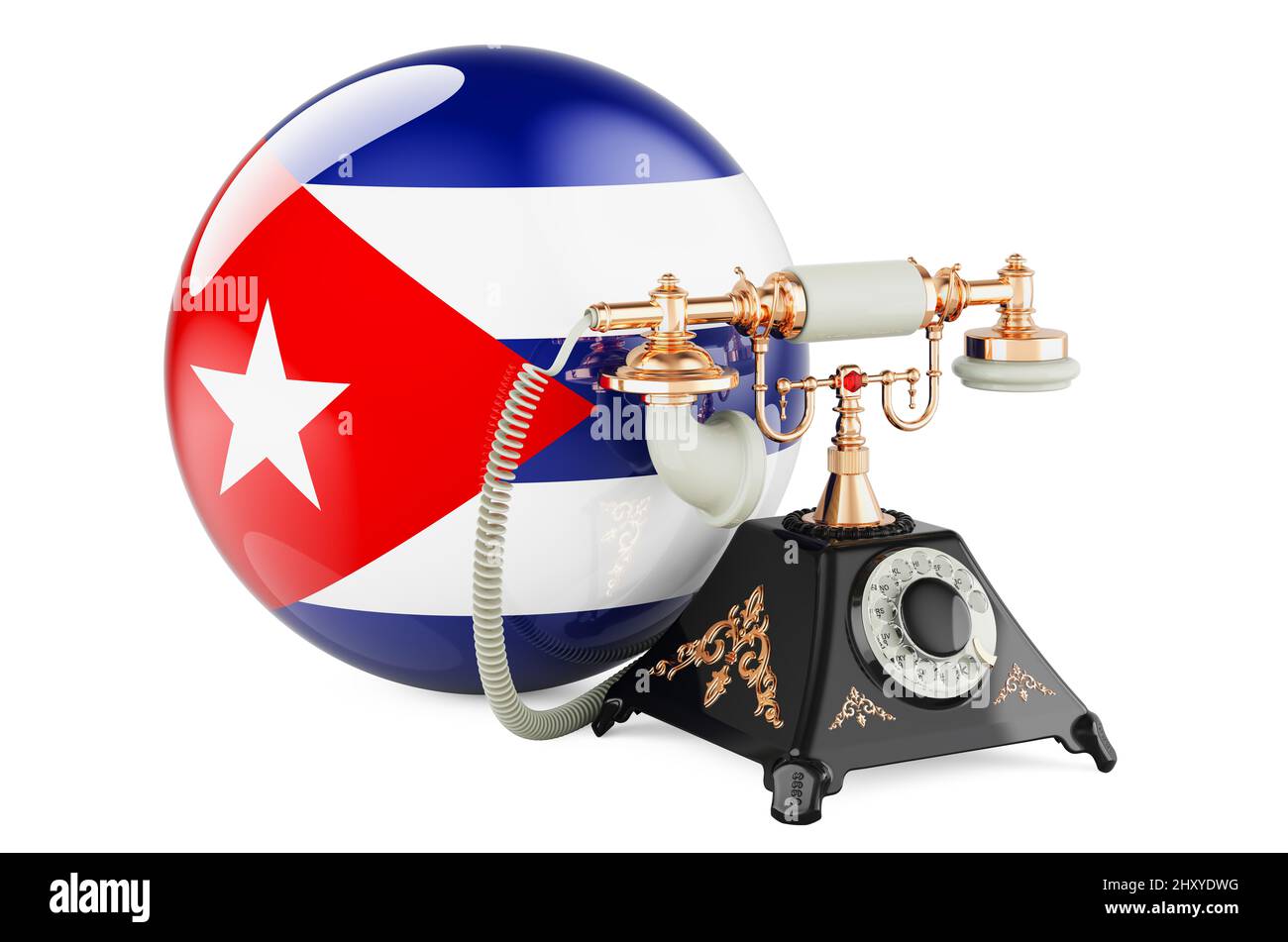 Phone with Cuban flag. Communication services in Cuba, concept. 3D ...