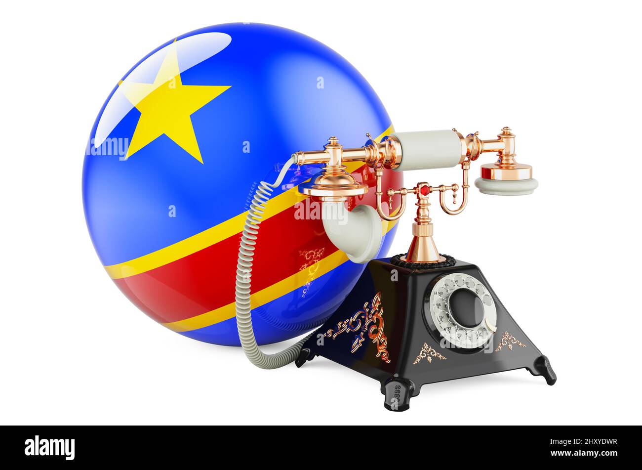 Phone with Congolese Democratic Republic flag. Communication services ...