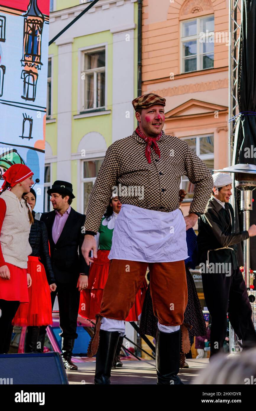 Carnival festival, traditional Slavic ethnic festival, winter ...