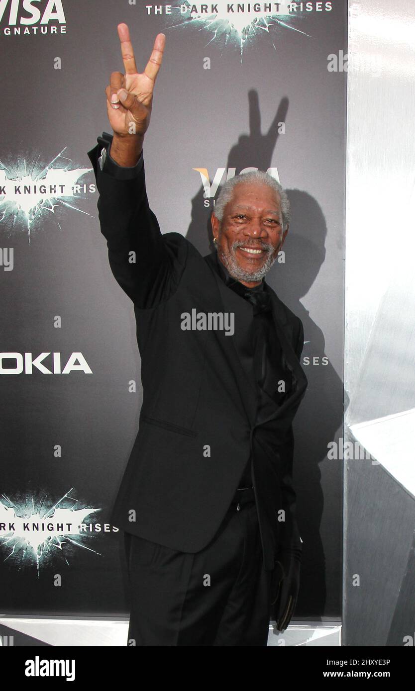 Morgan Freeman attends "The Dark Knight Rises" New York premiere held ...