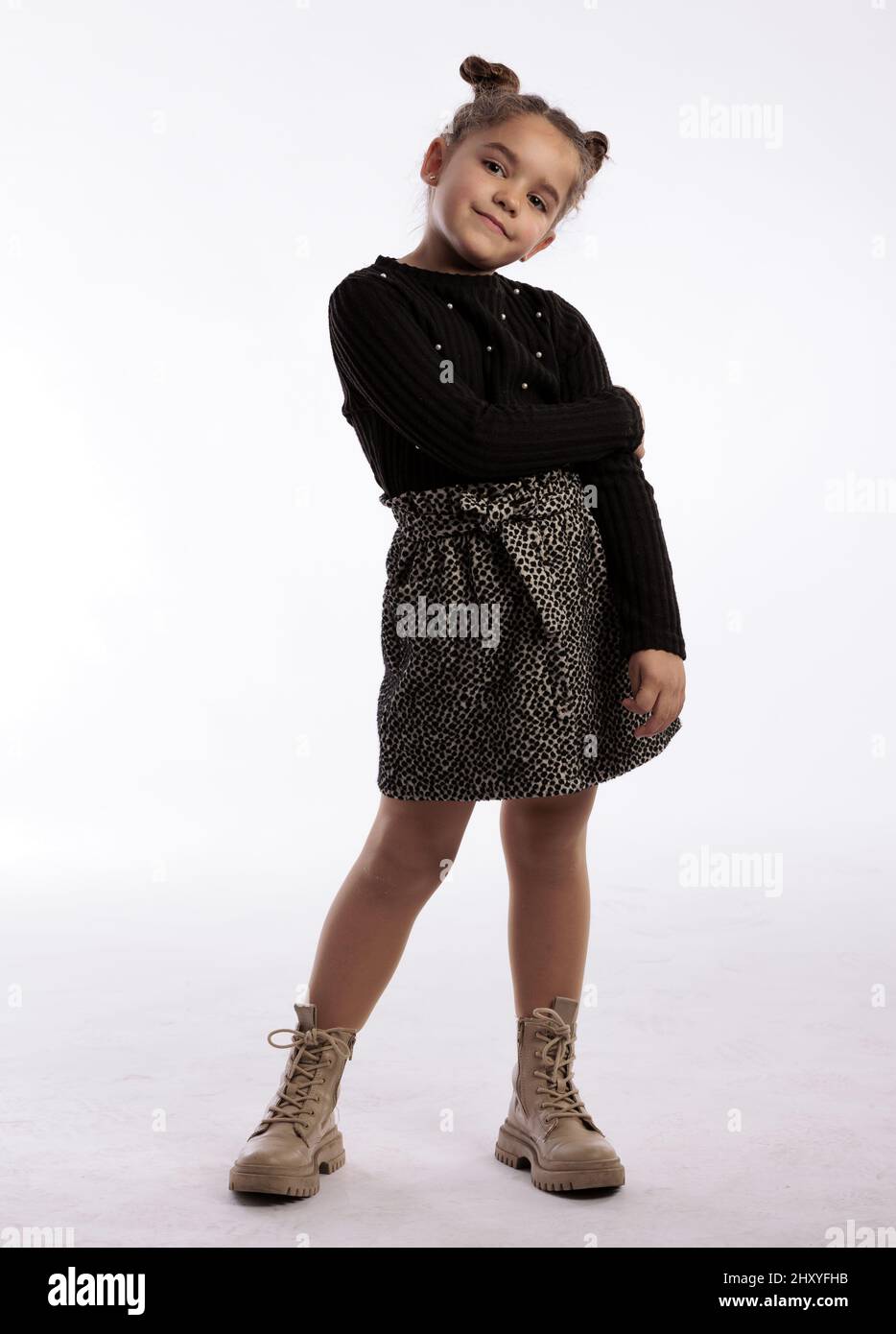 Cute 6-year-old girl isolated on white background Stock Photo - Alamy