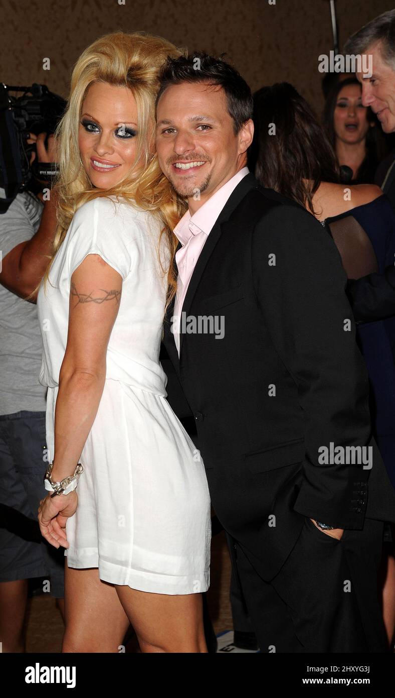Pamela Anderson and Drew Lachey attending the Disney ABC Television ...