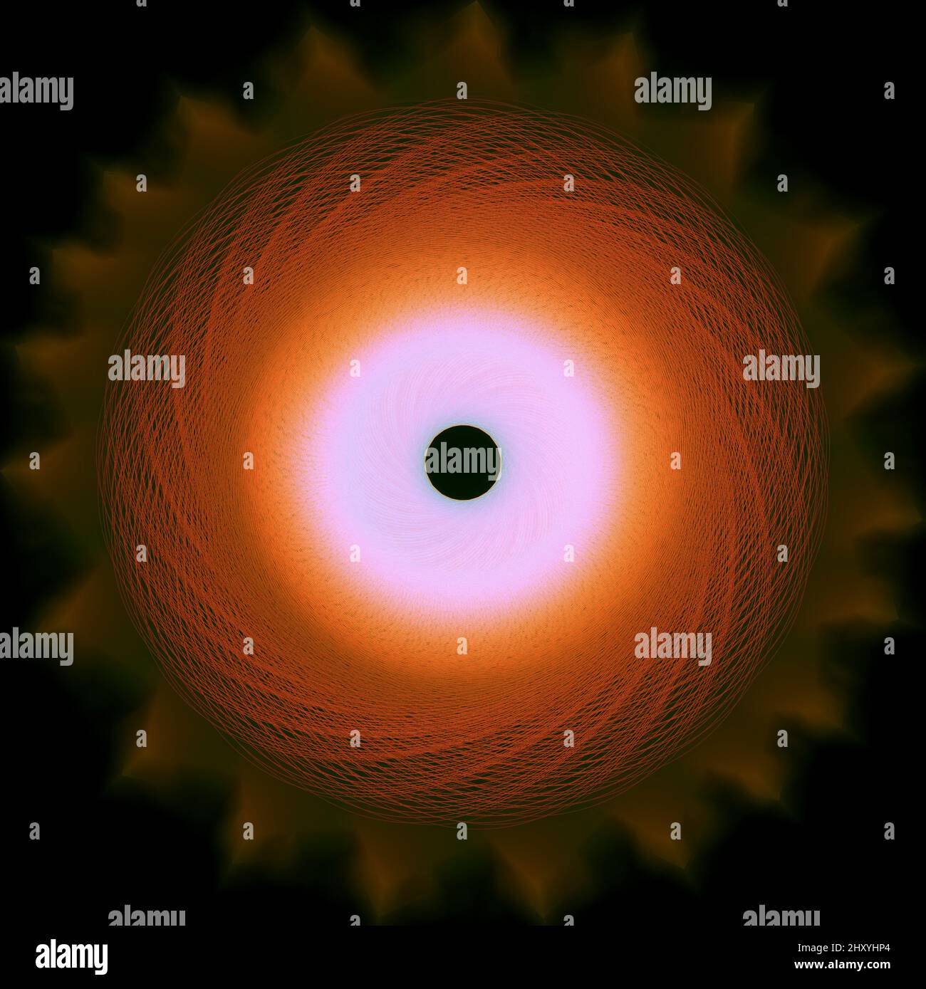 Colorful geometric patterns of long exposure pendulum laser beam Stock ...