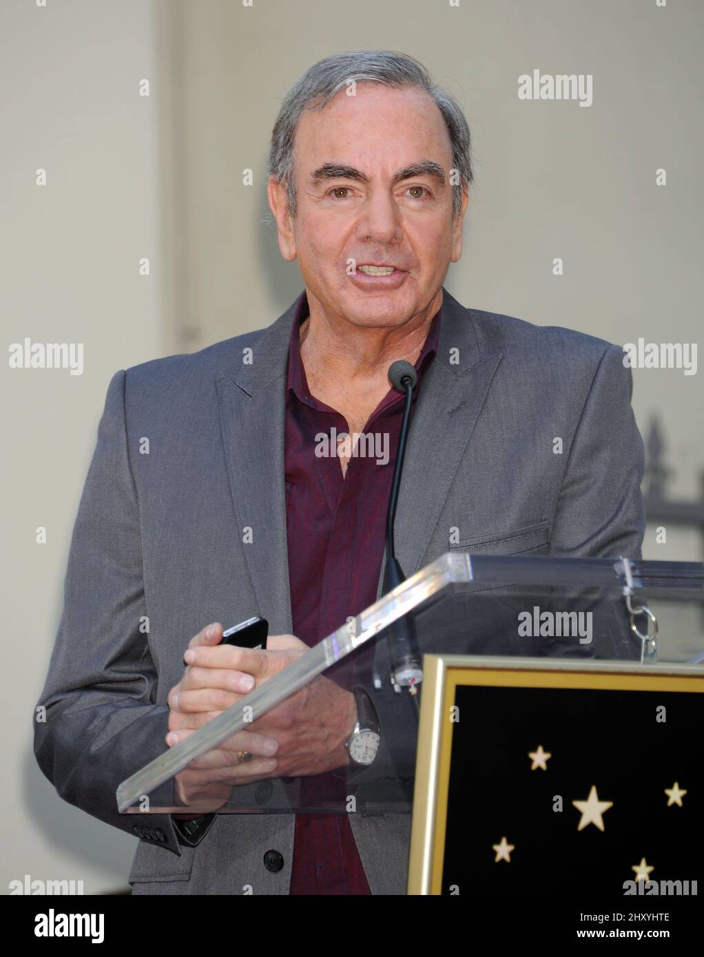 Neil Diamond as he is honored with a star on the Hollywood Walk of Fame ...