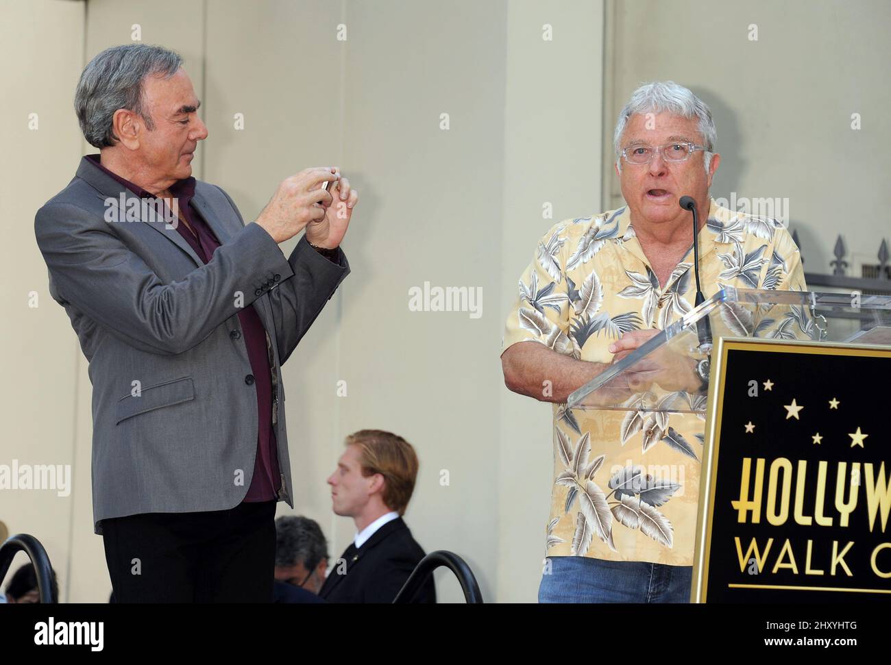 Neil Diamond and Randy Newman as Neil Diamond is honored with a star on ...