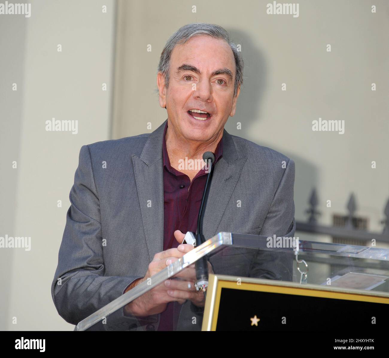 Neil Diamond as he is honored with a star on the Hollywood Walk of Fame ...