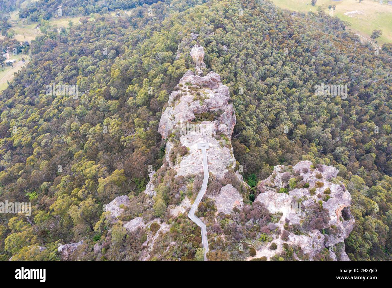 Drone aerial photograph of Hassan’s Walls walkway and lookout near ...