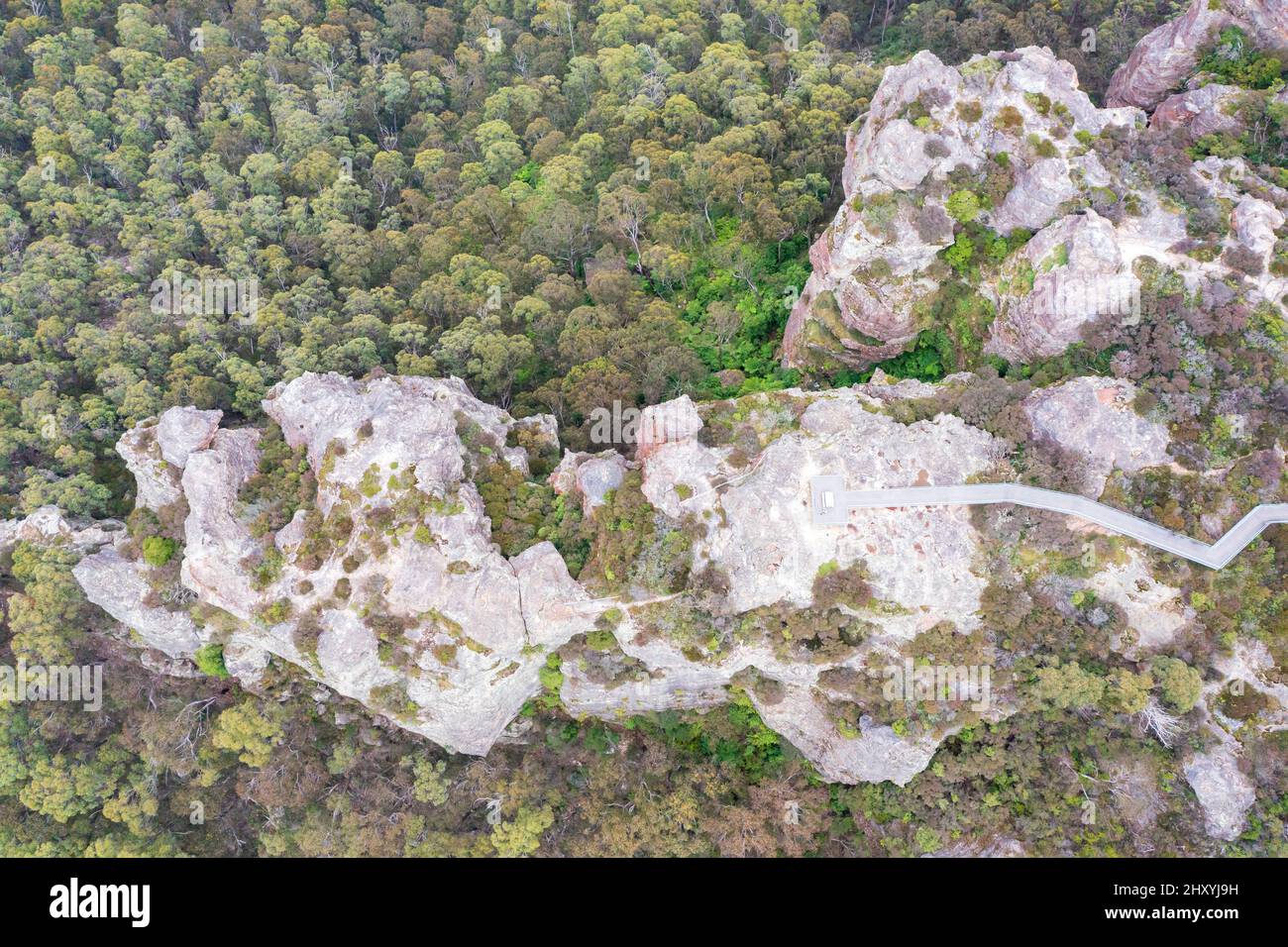 Drone aerial photograph of Hassan’s Walls walkway and lookout near ...