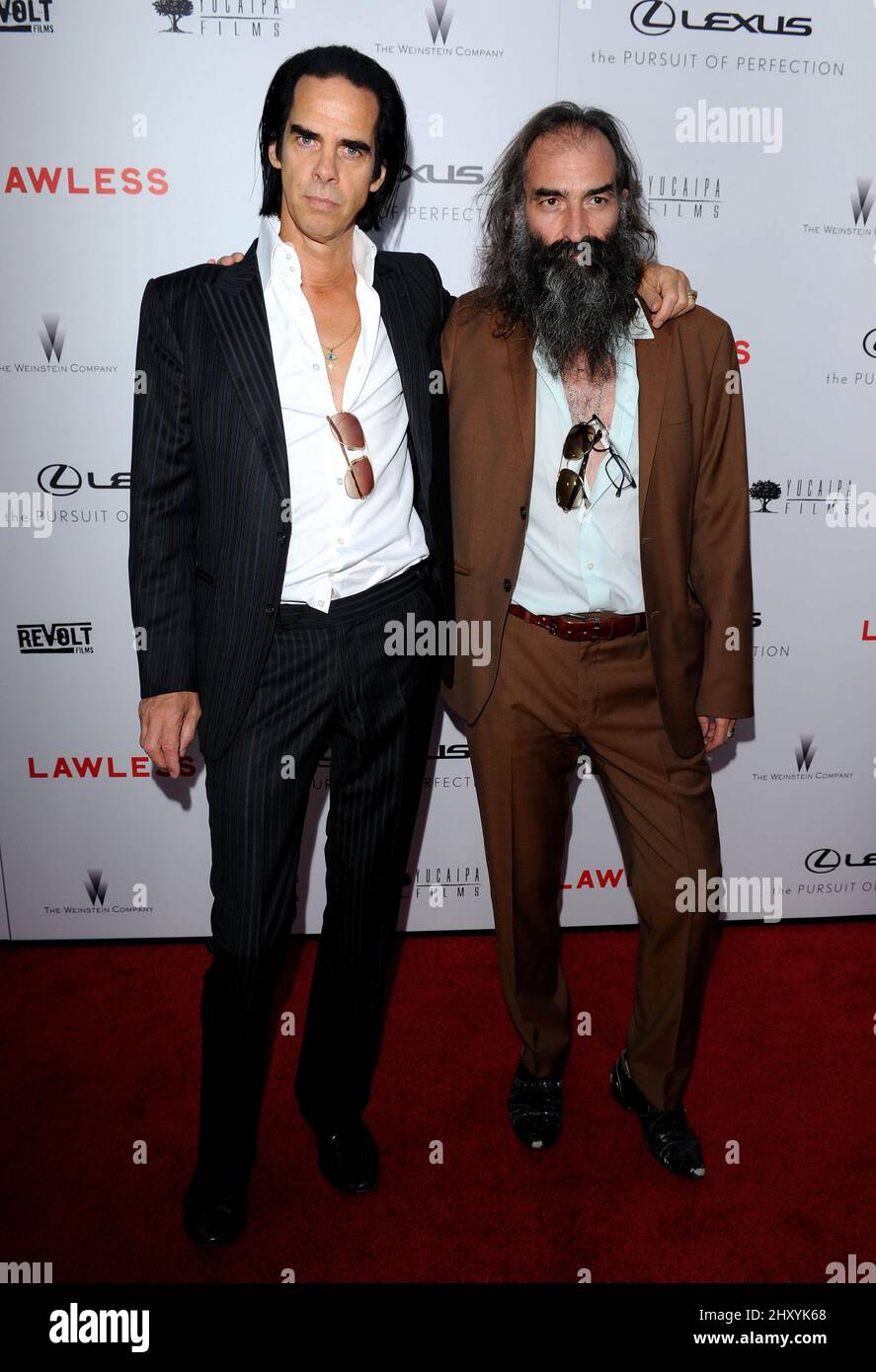 Nick Cave and Warren Ellis attends the "Lawless" premiere held at the ...