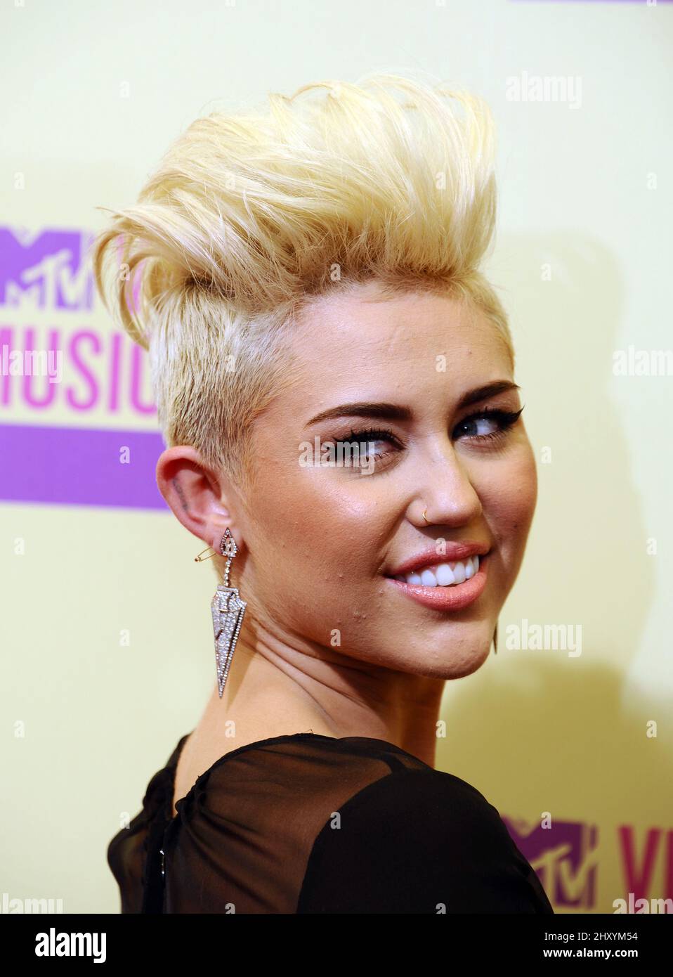 Miley Cyrus arriving at the 2012 MTV Video Music Awards at Staples ...