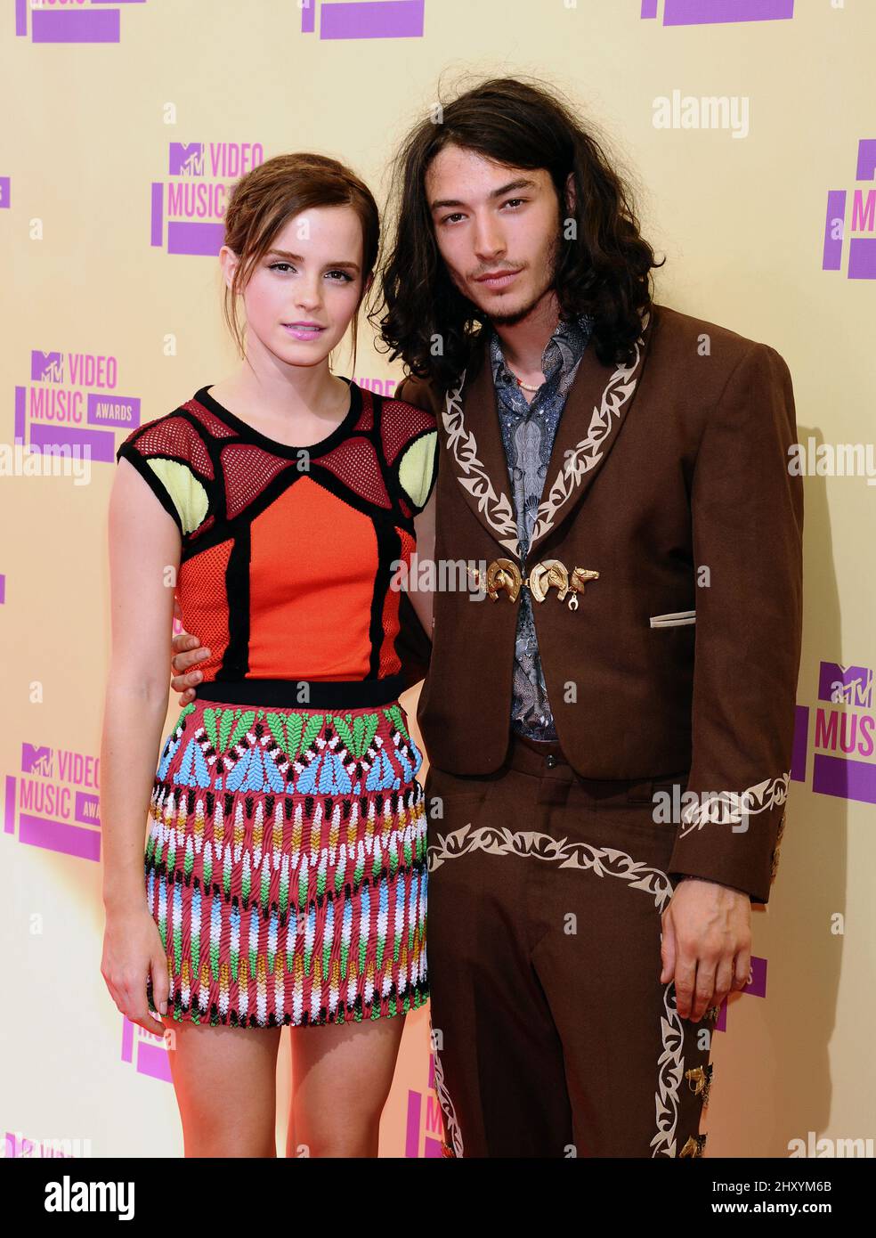 Emma Watson and Ezra Miller arriving at the 2012 MTV Video Music Awards ...