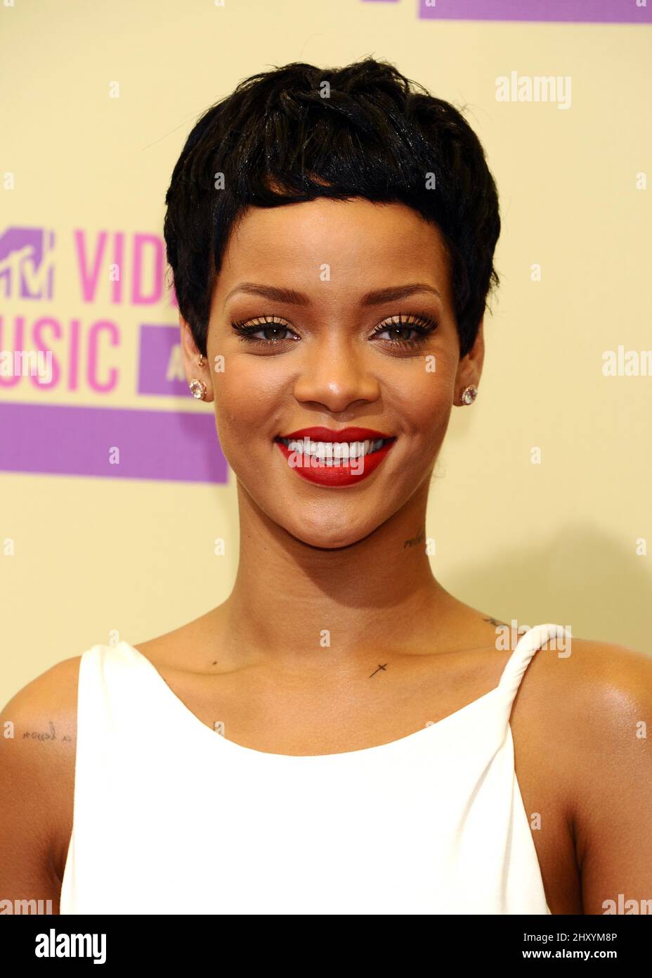 Rihanna arriving at the 2012 MTV Video Music Awards at Staples Centre ...