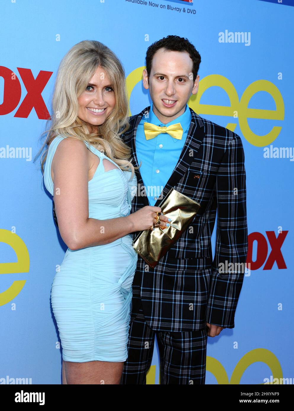 Josh Sussman and Tess Hunt attending the "Glee" Season four premiere ...