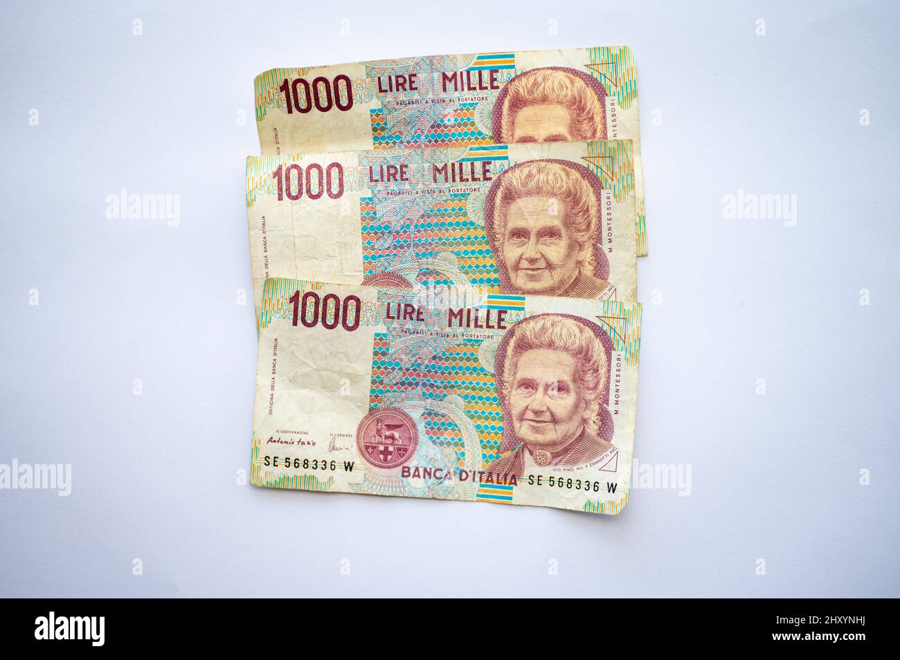 Old Italian currency from before the country switched to the Euro Stock ...